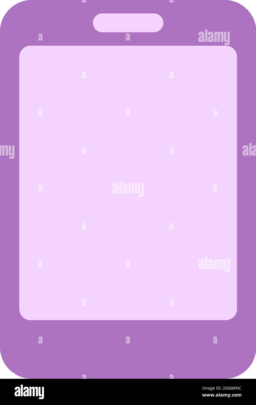 Purple mobile phone, illustration, vector on a white background Stock ...