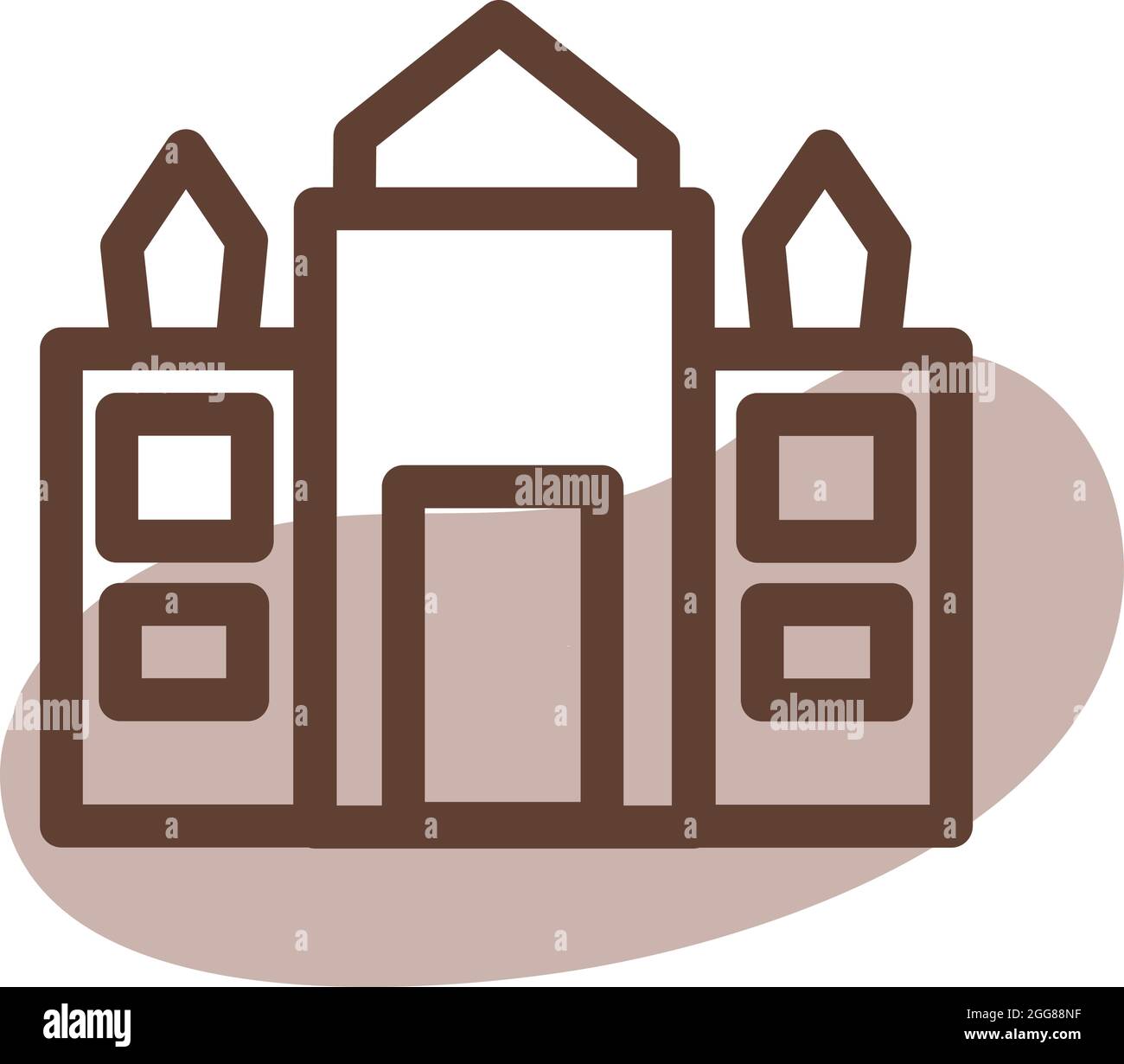 Brown castle, illustration, vector on a white background Stock Vector ...