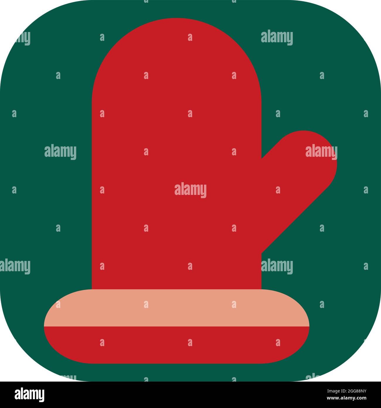 Red mitten, illustration, vector on a white background Stock Vector ...