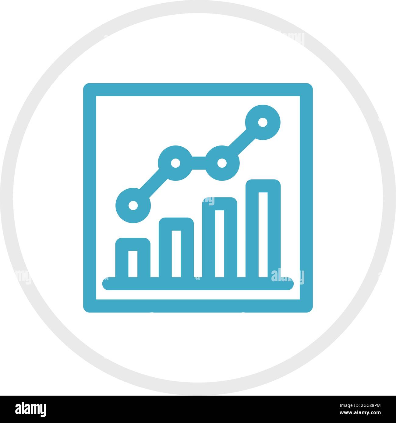 Blue business graph, illustration, vector on a white background Stock ...