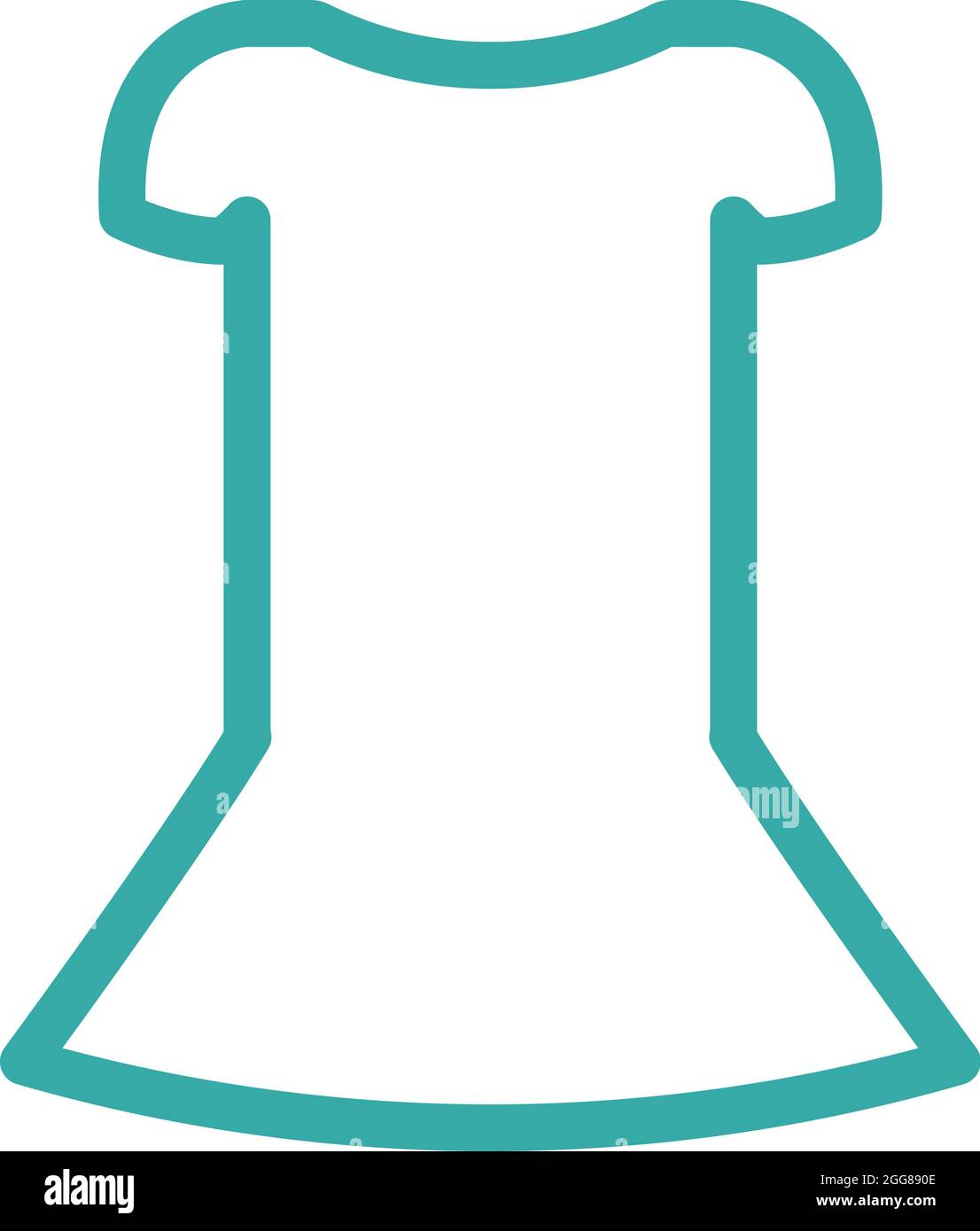 Short white dress with short sleeves, illustration, vector on a white ...