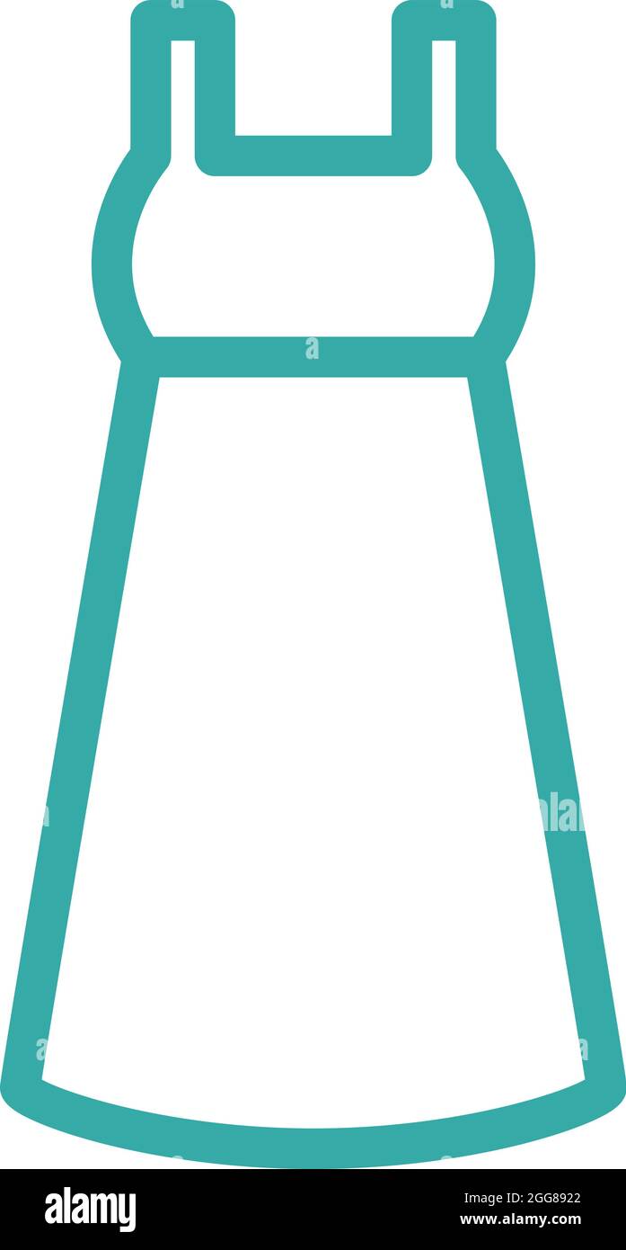 Flowy white dress, illustration, vector on a white background Stock ...