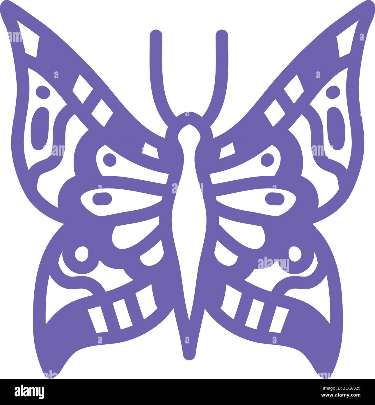 Large purple butterfly, illustration, vector on a white background ...