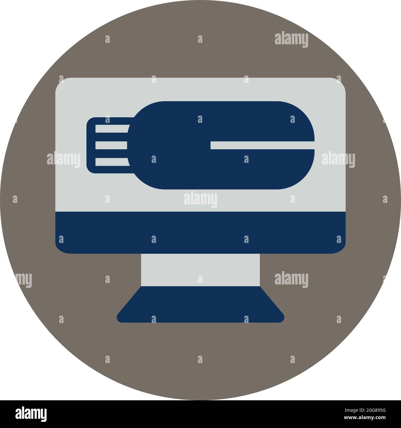 Computer usb, illustration, vector on a white background Stock Vector ...