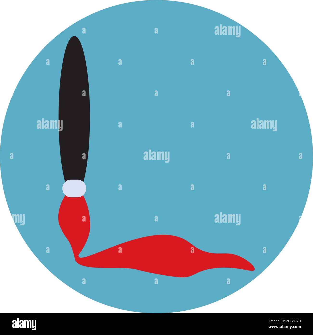 Brush with red paint, illustration, vector on a white background Stock ...