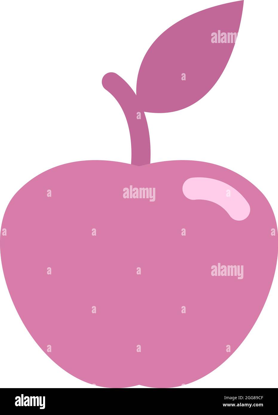 Pink apple, illustration, vector on a white background Stock Vector ...