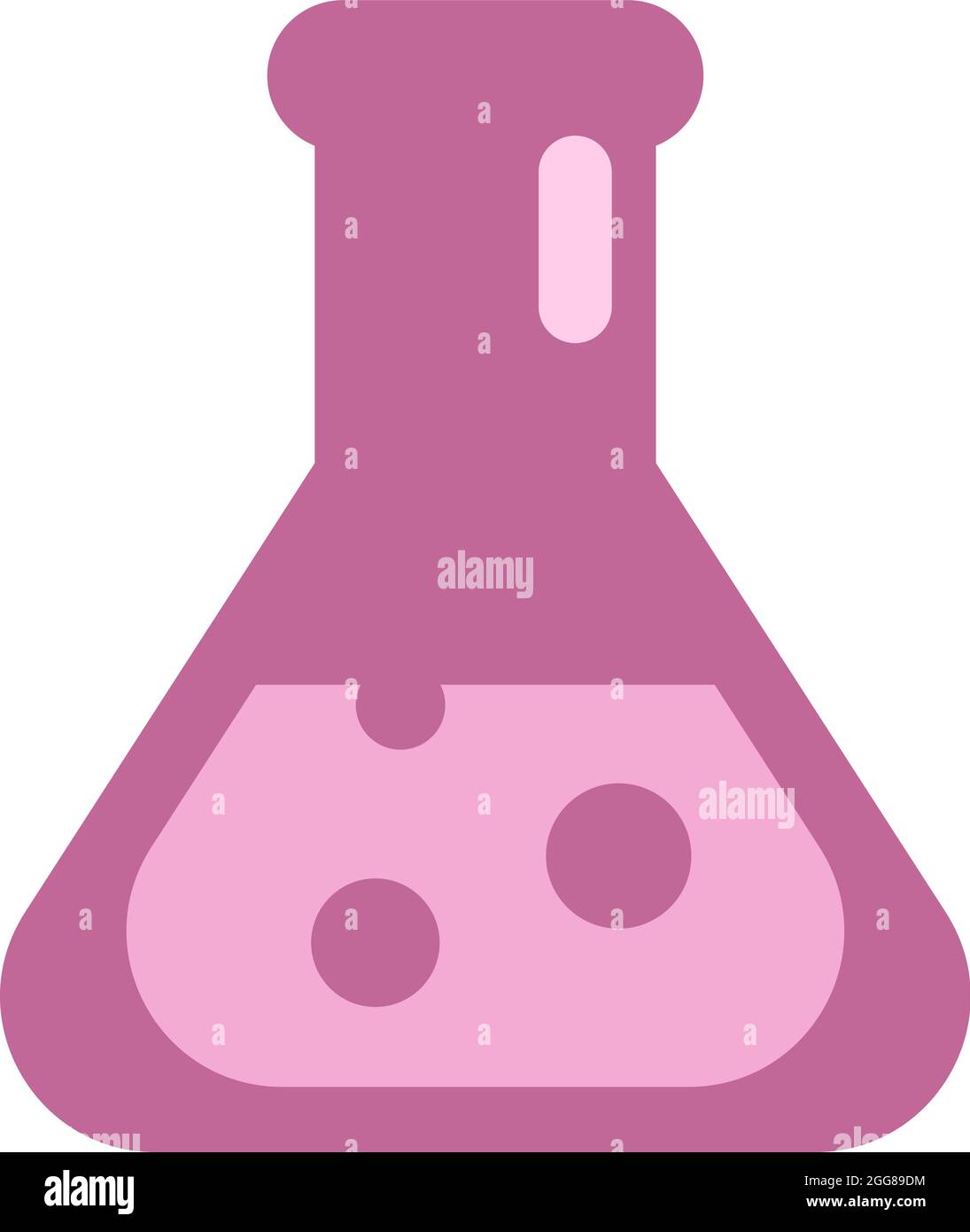 Pink chemistry bottle, illustration, vector on a white background Stock ...