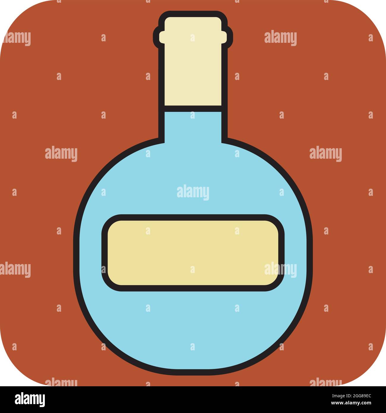 Brandy bottle, illustration, vector on a white background Stock Vector ...