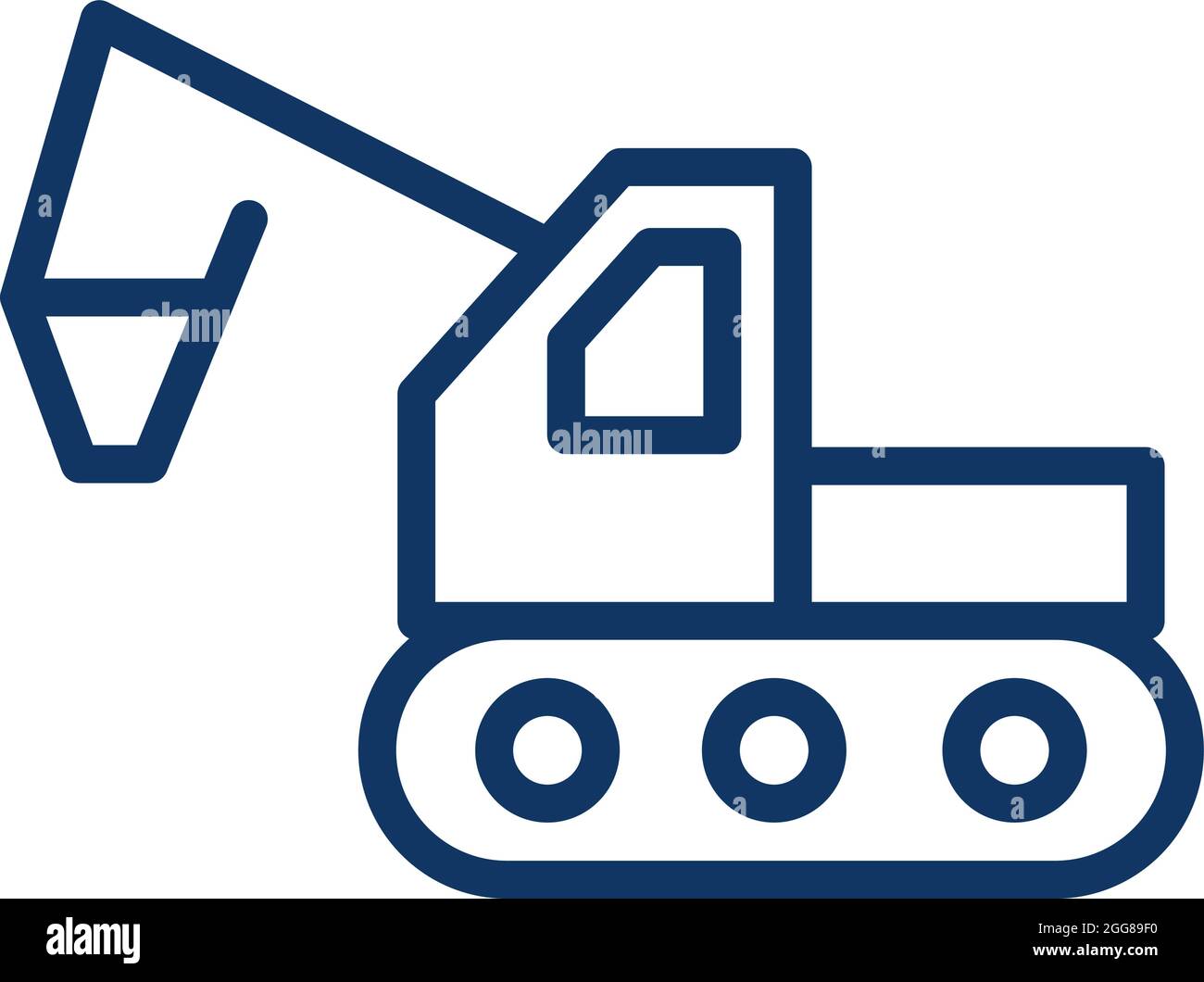 Blue excavator, illustration, vector on a white background Stock Vector ...