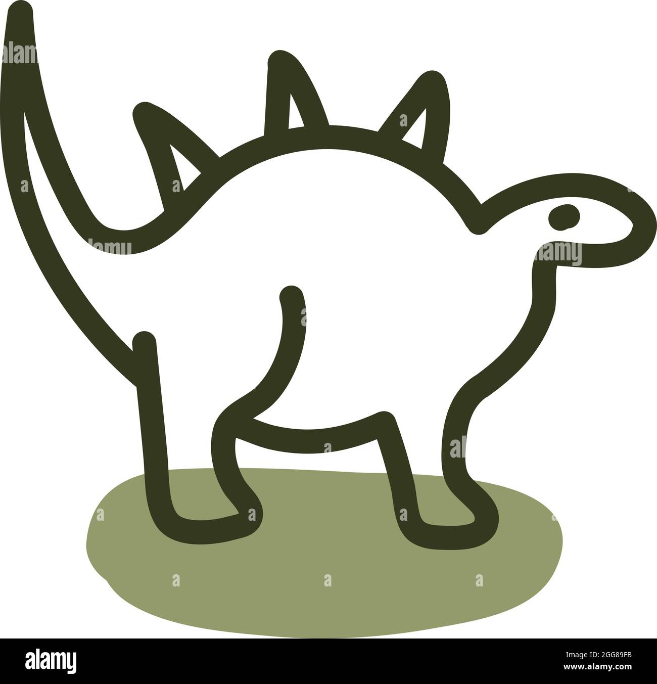 Green Carnotaurus, illustration, vector on a white background Stock ...