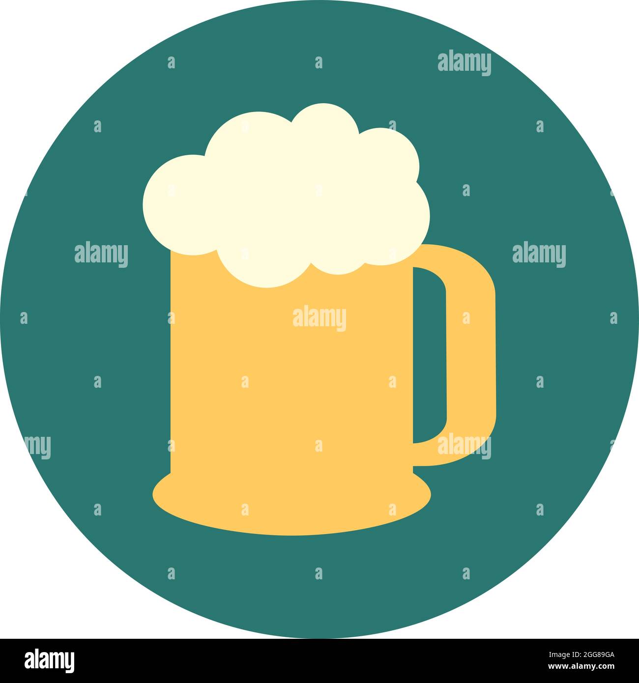 Pint of beer, illustration, vector on a white background Stock Vector ...