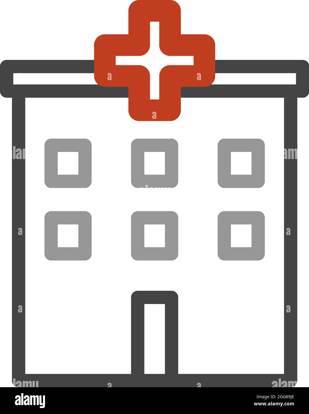 Big hospital, illustration, vector on a white background Stock Vector ...