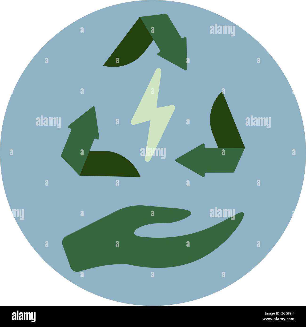 Recycle energy, illustration, vector on a white background Stock Vector ...