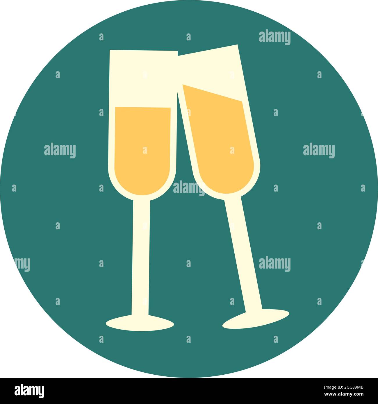 Glasses champagne sparkling white wine Stock Vector Images - Alamy
