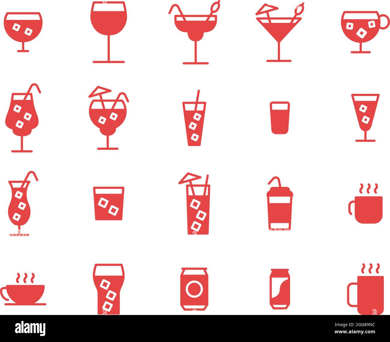 Restaurant drinks, illustration, vector on a white background Stock ...