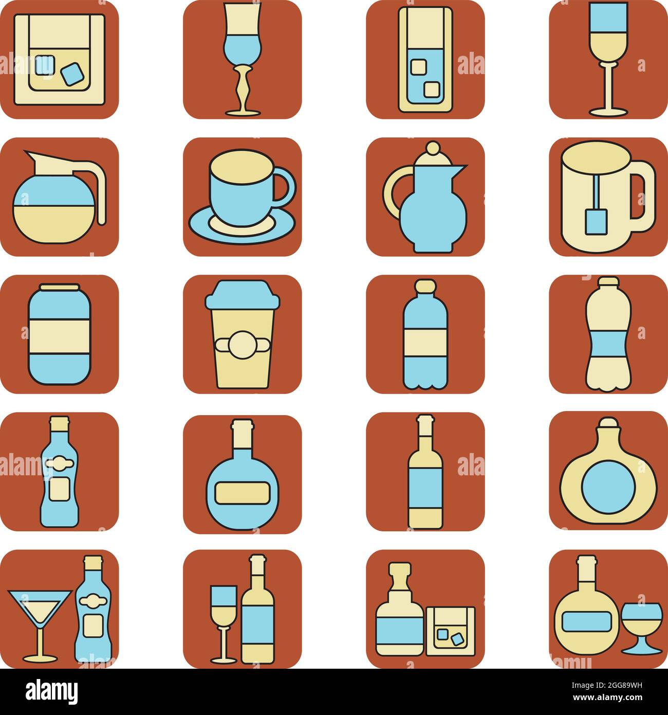 Bar drinks vector vectors hi-res stock photography and images - Alamy