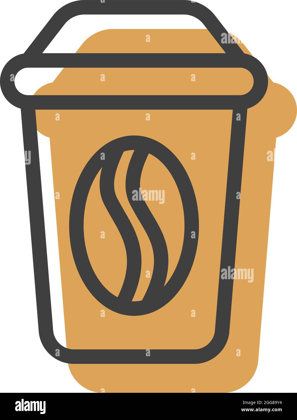 Strong coffee to go, illustration, vector on a white background Stock ...