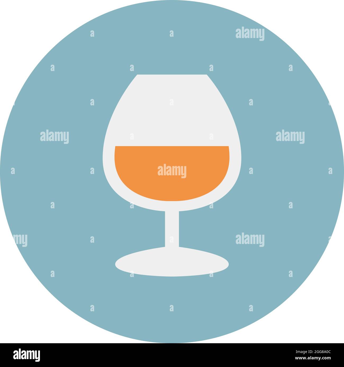 Glass of brandy, illustration, vector on a white background Stock ...