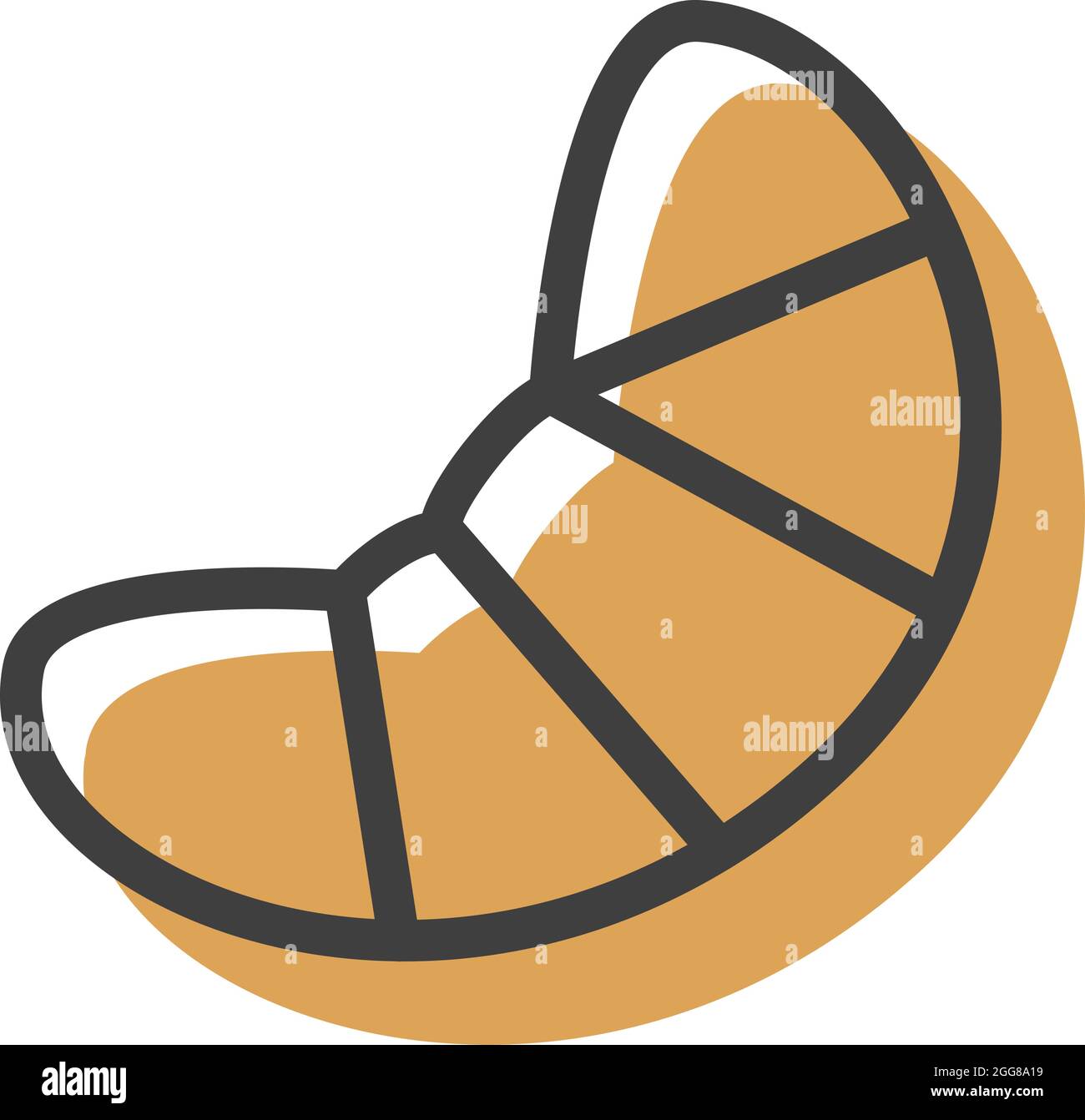 Sweet croissant, illustration, vector on a white background Stock ...