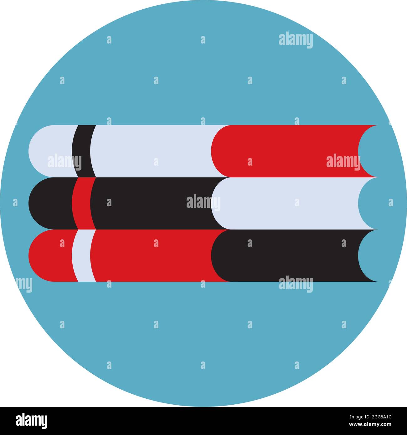 Three study books, illustration, vector on a white background Stock ...