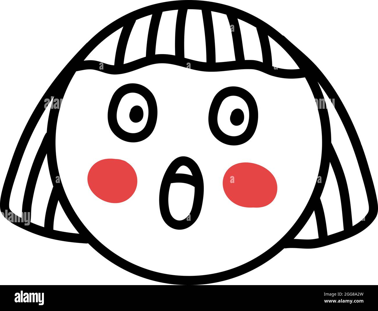 Loud girl with red cheeks, illustration, vector on a white background ...