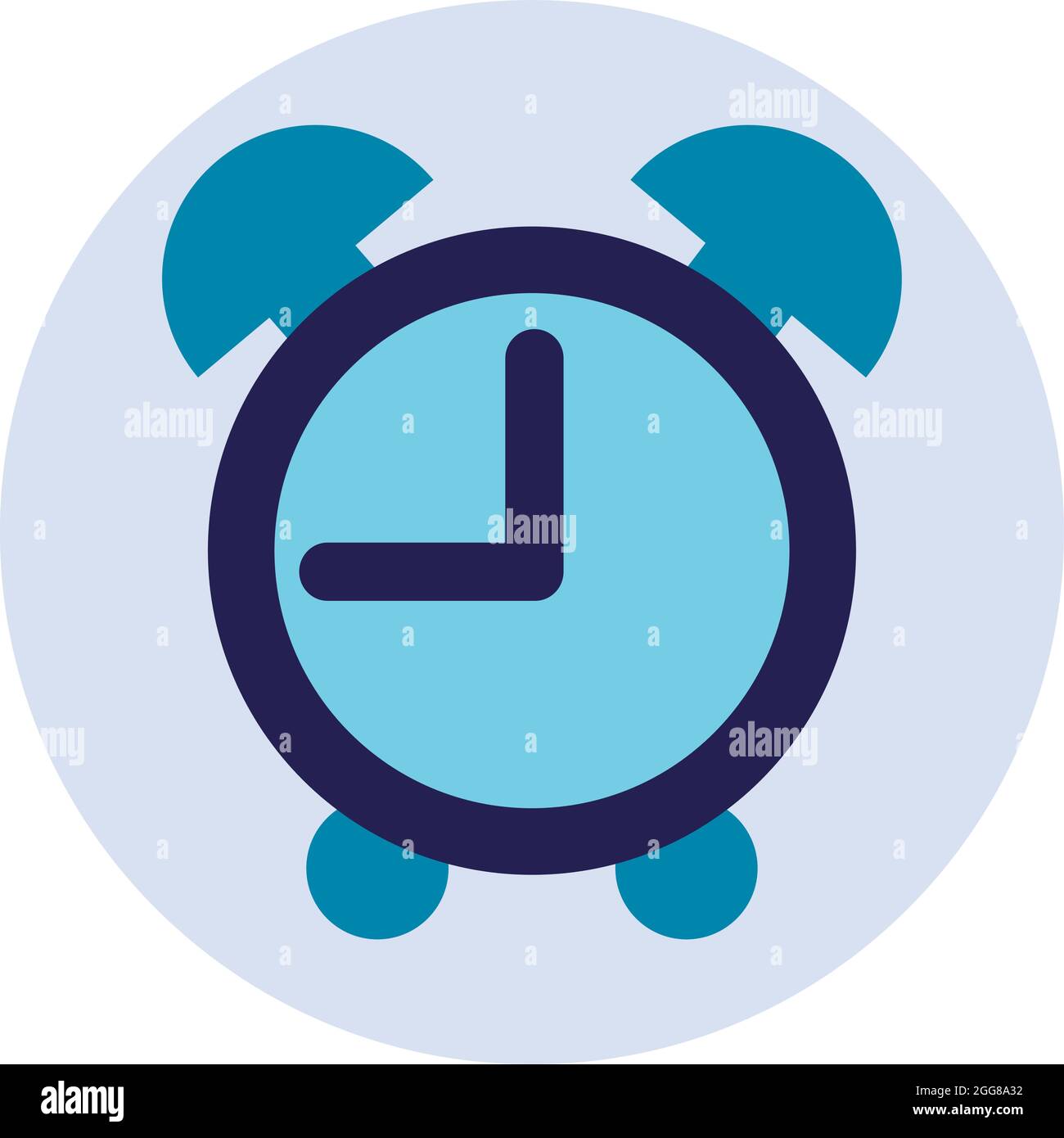 Blue alarm clock, illustration, vector on a white background Stock ...