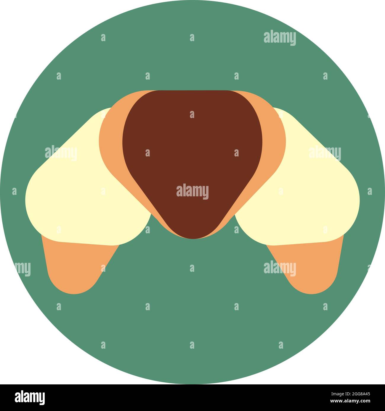 Sweet croissant, illustration, vector on a white background Stock ...