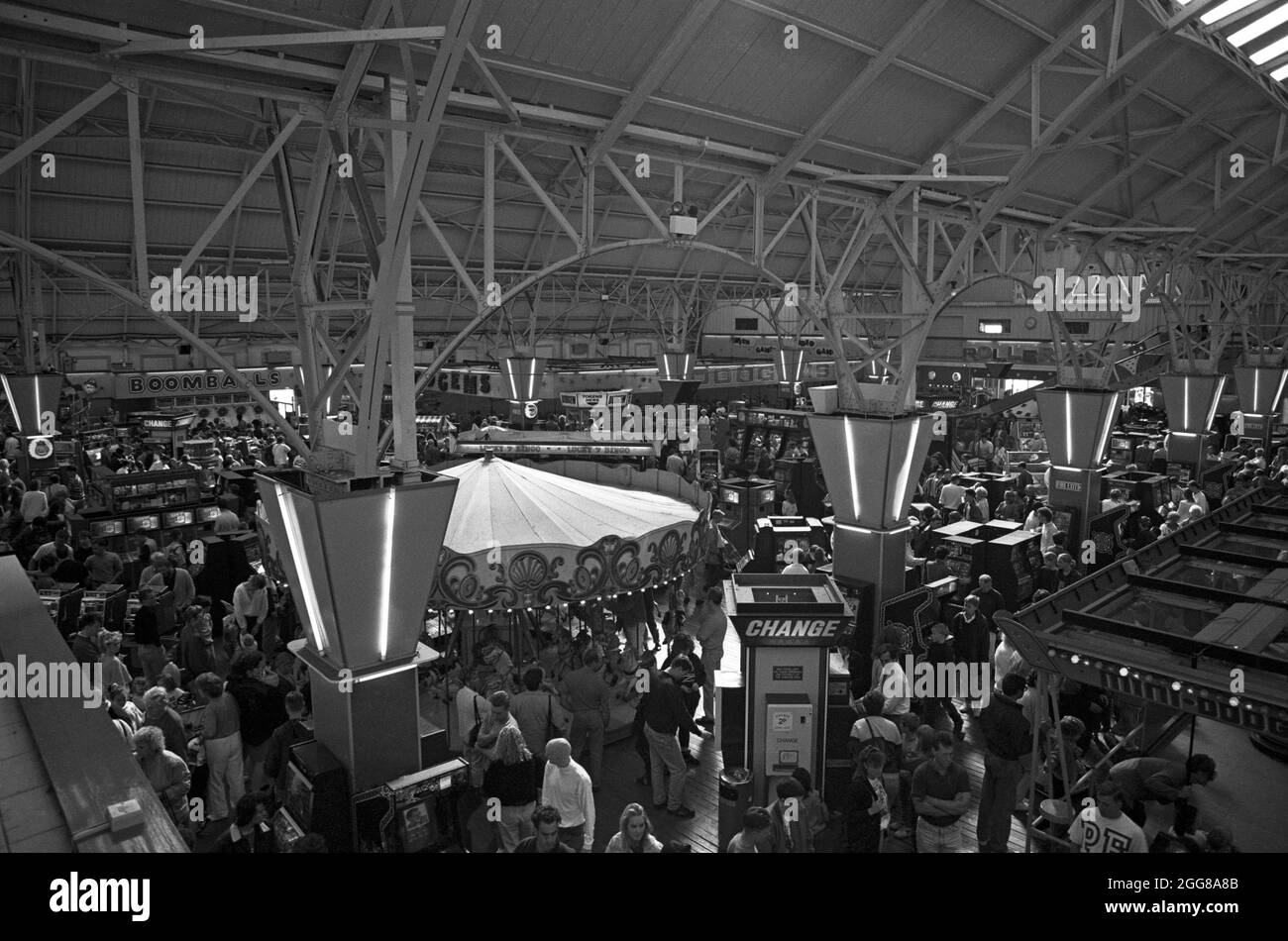 Interior of the Grand Pier, Weston-super-Mare, Somerset, UK. Taken in ...
