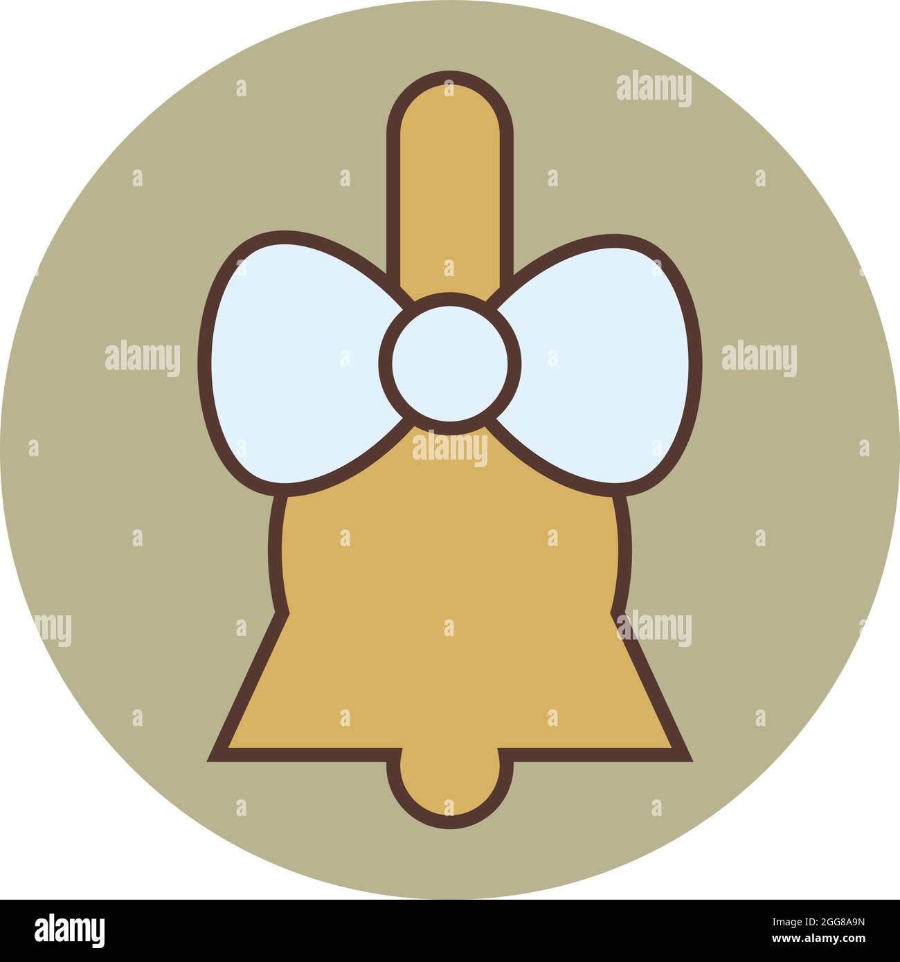 School bell, illustration, vector on a white background Stock Vector ...