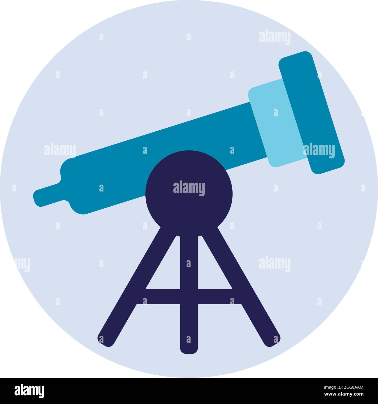 Blue telescope, illustration, vector on a white background Stock Vector ...