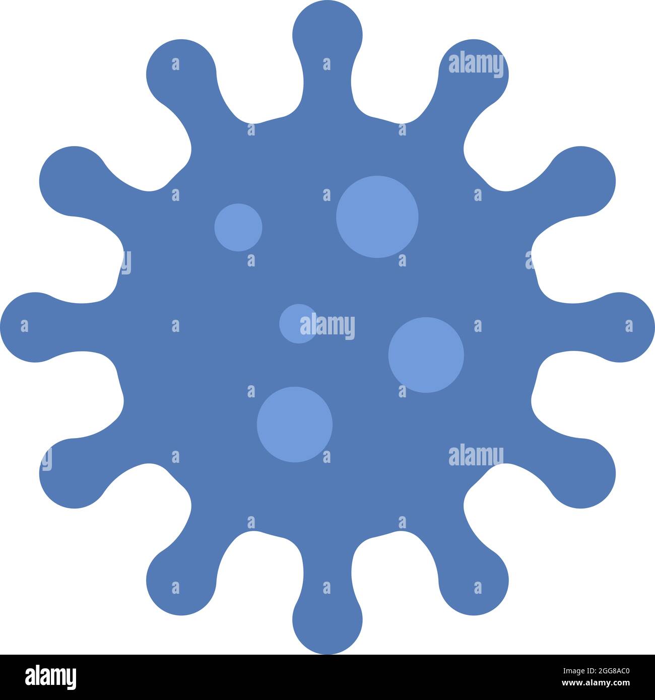 Blue microbe, illustration, vector on a white background Stock Vector ...