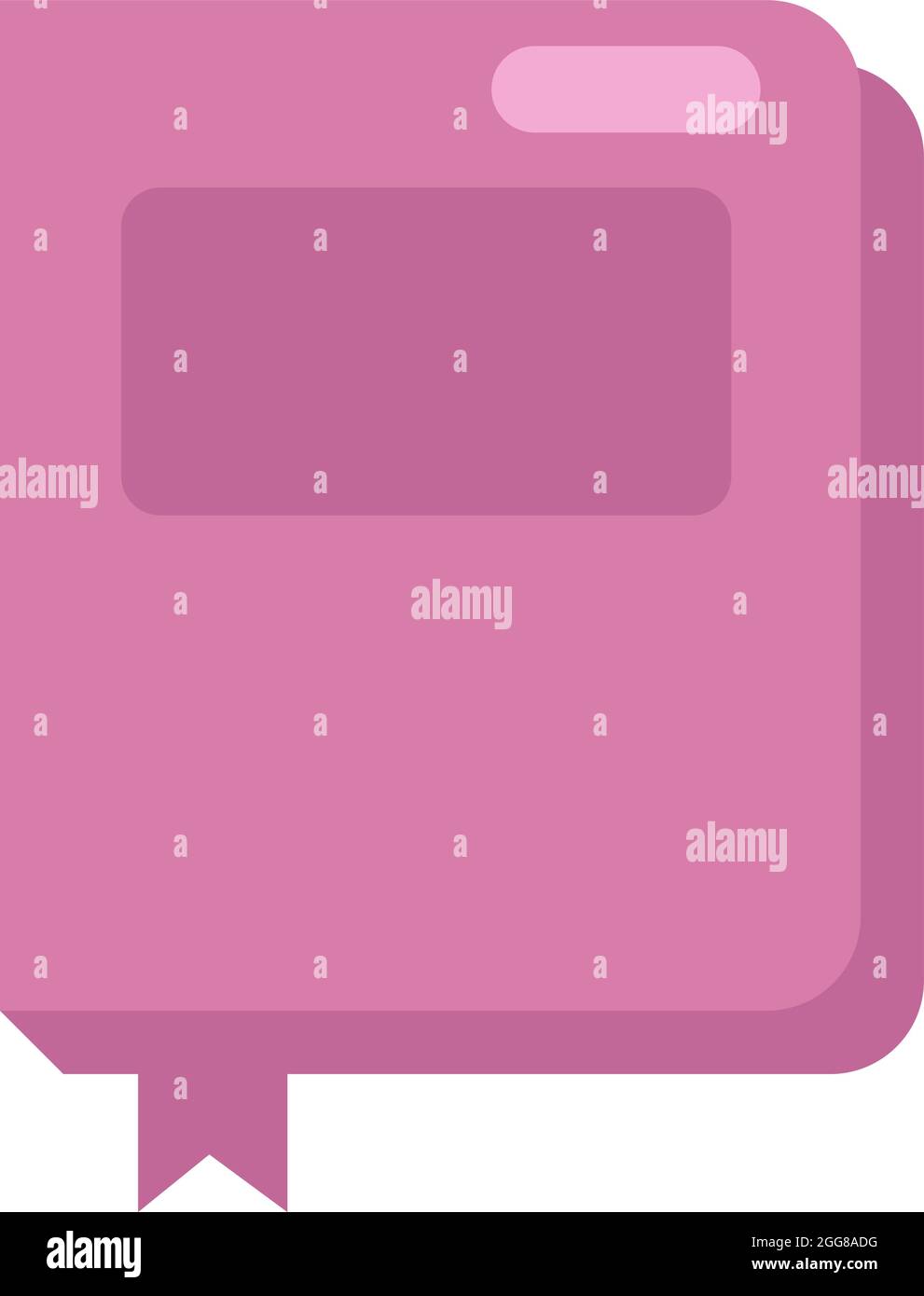 Pink school book, illustration, vector on a white background Stock ...