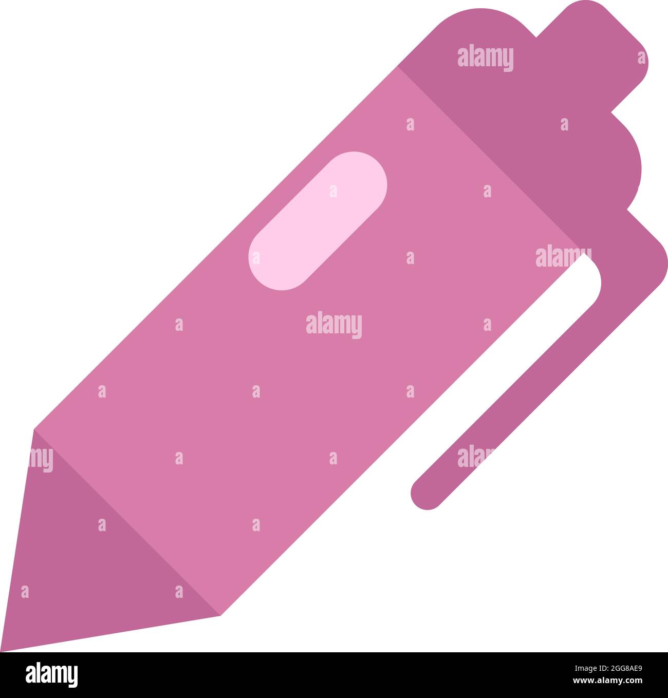 Pink pen, illustration, vector on a white background Stock Vector Image ...