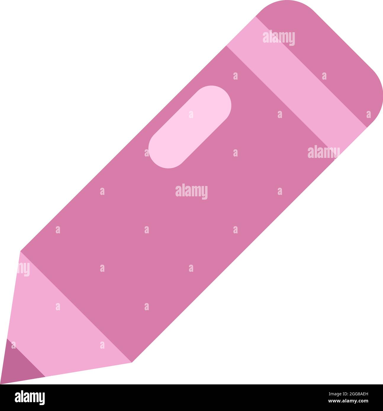 Pink pencil, illustration, vector on a white background Stock Vector ...