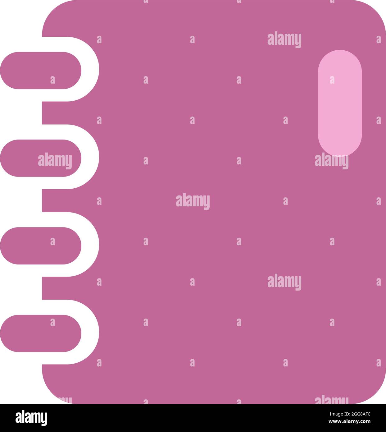 Pink book with wire , illustration, vector on a white background Stock ...