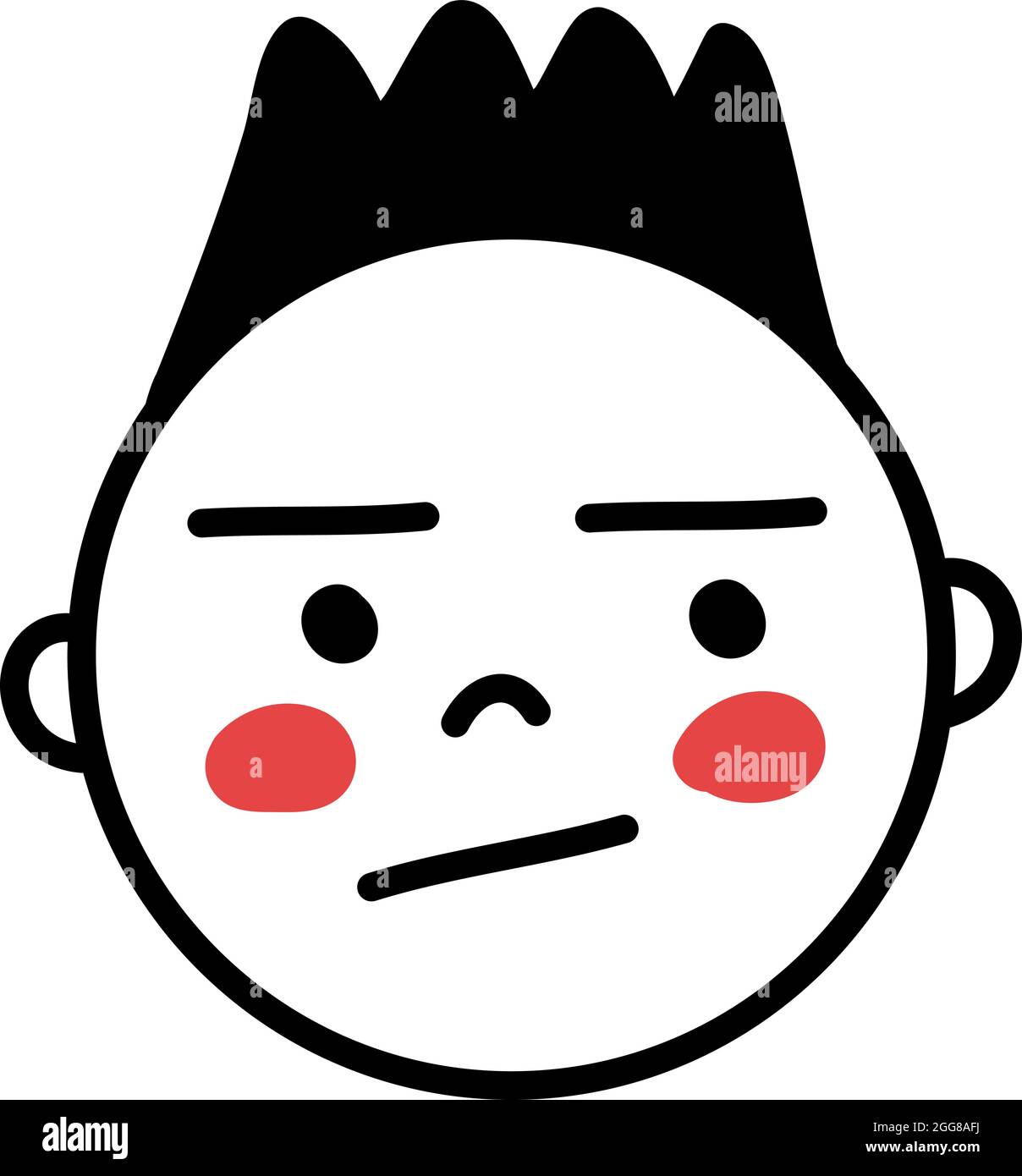 Boy with red cheeks and mohawk, illustration, vector on a white ...