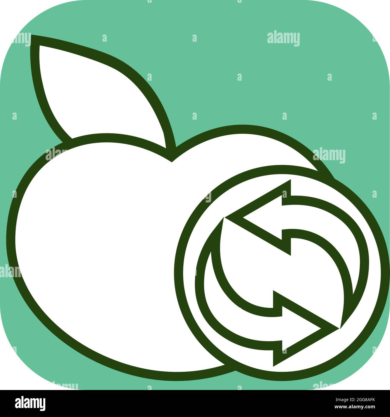 Apple and arrows, illustration, vector on a white background Stock ...