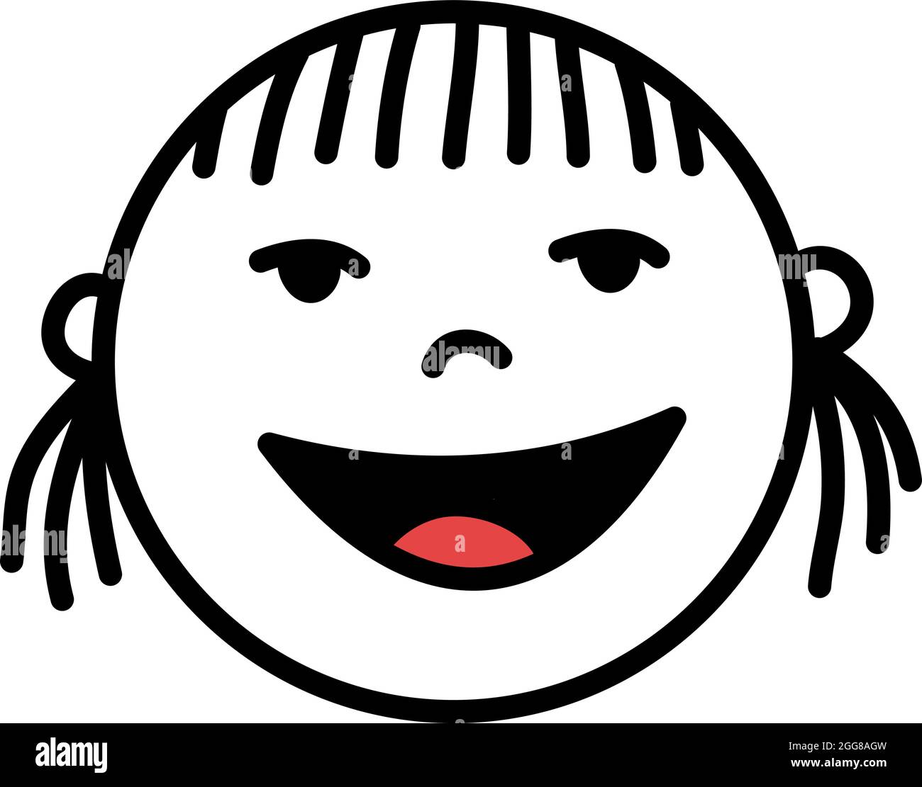Talkative girl with red cheeks, illustration, vector on a white ...