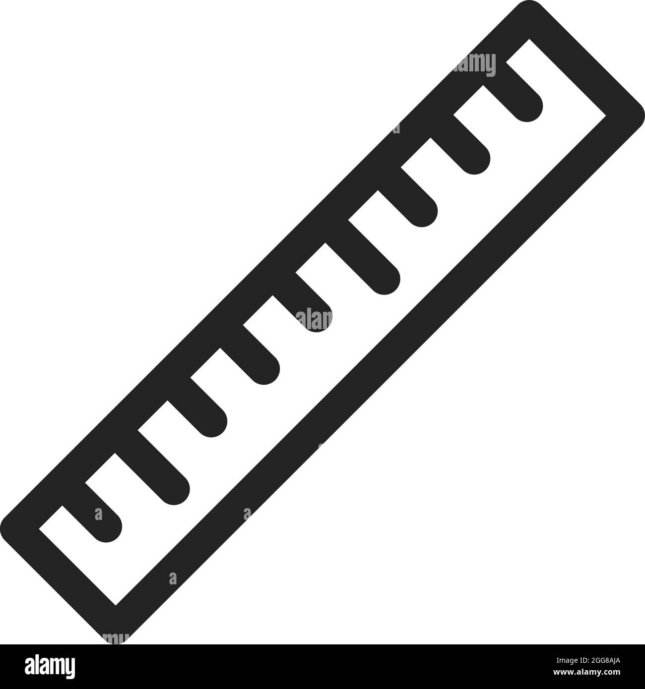 Simple school ruler, illustration, vector on a white background Stock ...