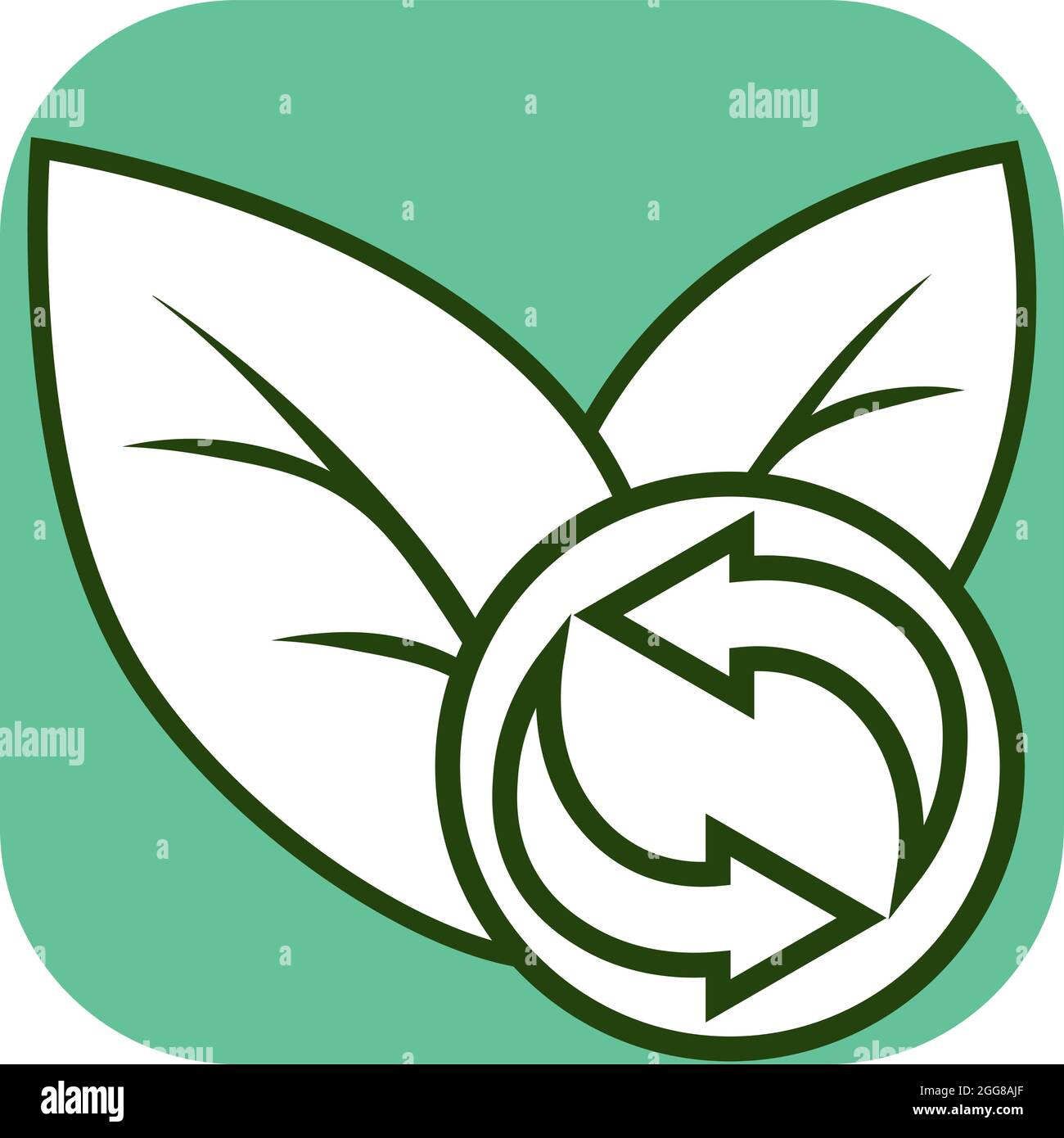 Leaf and arrows, illustration, vector on a white background Stock ...