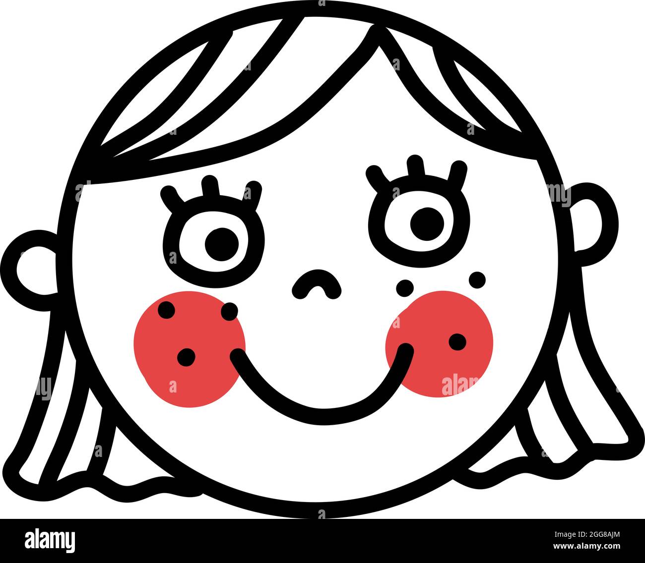 Cartoon Girls With Red Cheeks