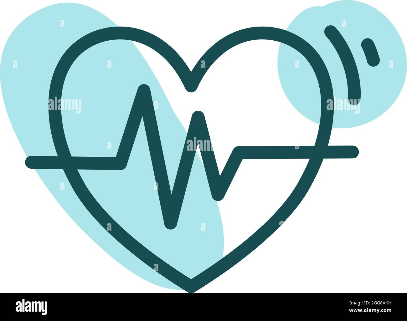Strong heartbeat, illustration, vector on a white background Stock ...