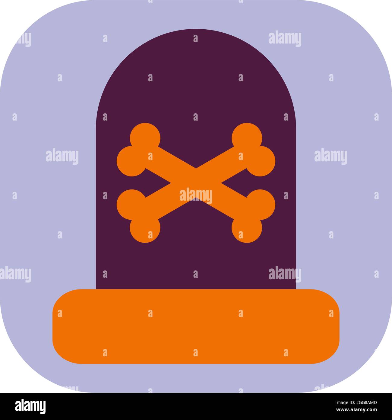 Headstone with bones, illustration, vector on a white background Stock ...