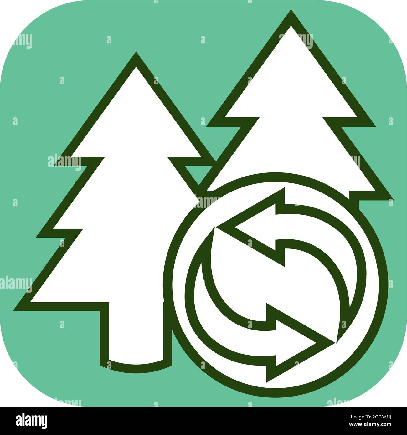 Trees and arrows, illustration, vector on a white background Stock ...