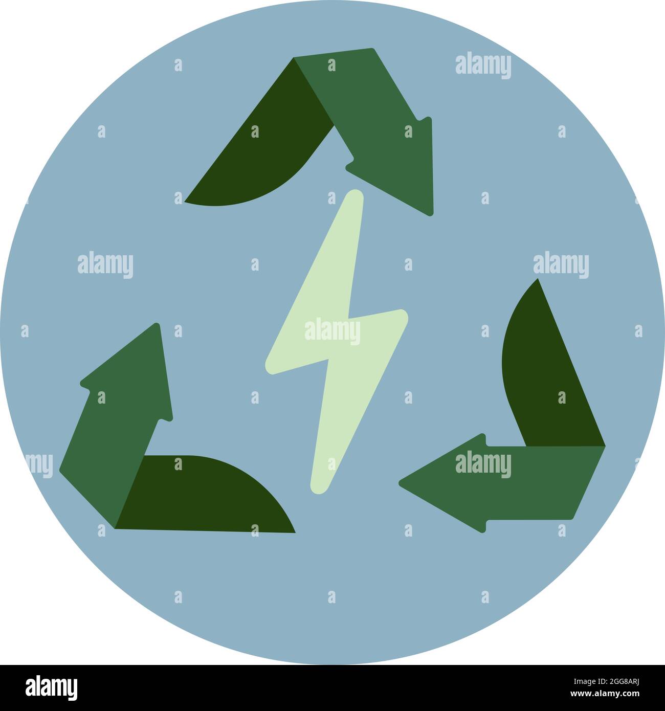 Reusable energy, illustration, vector on a white background Stock ...