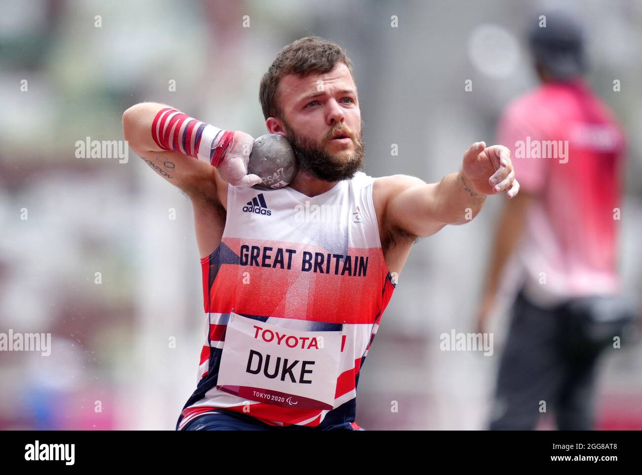 Great Britain's Kyron Duke competes in the Men's Shot Put - F41 at the ...