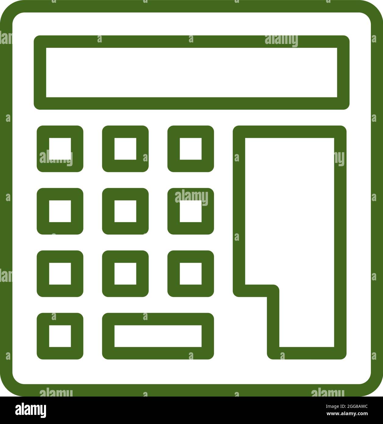 Green calculator, illustration, vector on a white background Stock ...