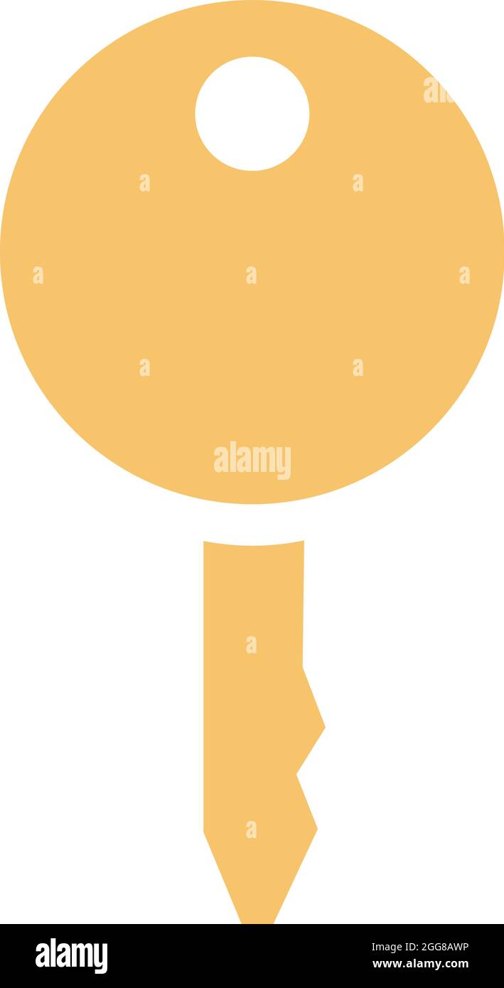 Yellow key, illustration, vector on a white background Stock Vector ...