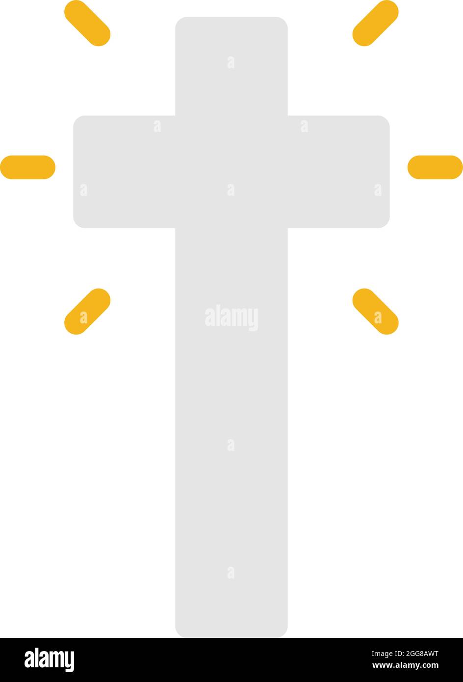 Big white cross, illustration, vector on a white background Stock ...