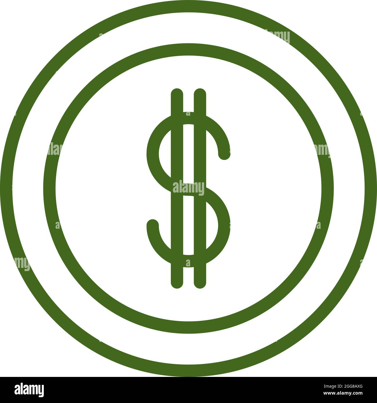 Green coin, illustration, vector on a white background Stock Vector ...